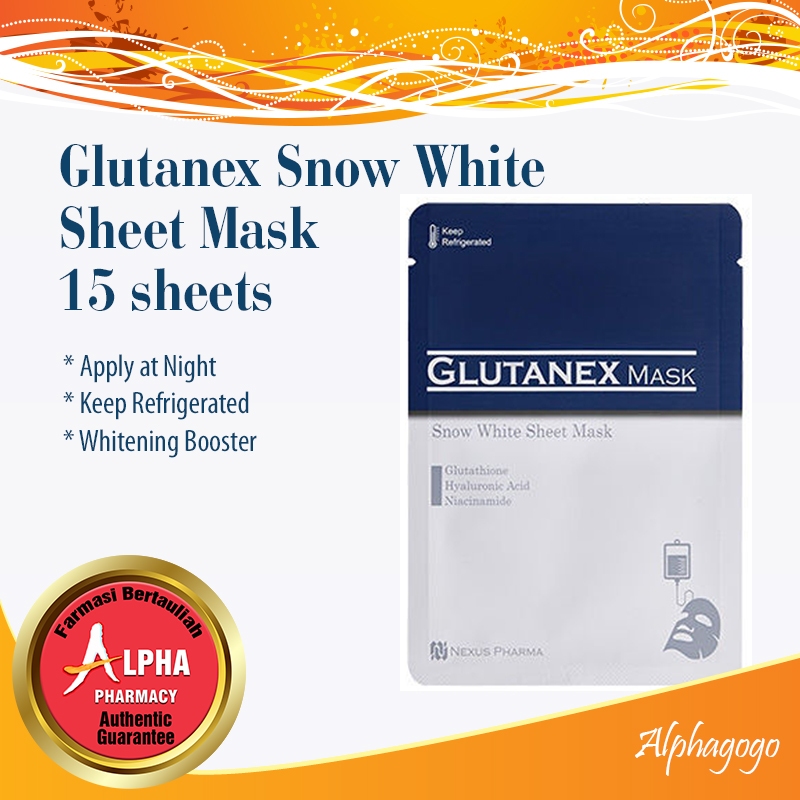 Glutanex Snow White Sheet Mask (15 sheets) | Shopee Malaysia