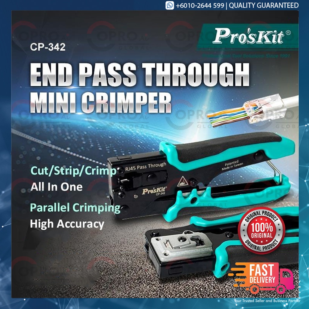 [UPGRADED SOLID BODY] Proskit® TAIWAN CP - 342 Modular Plug Crimping ...