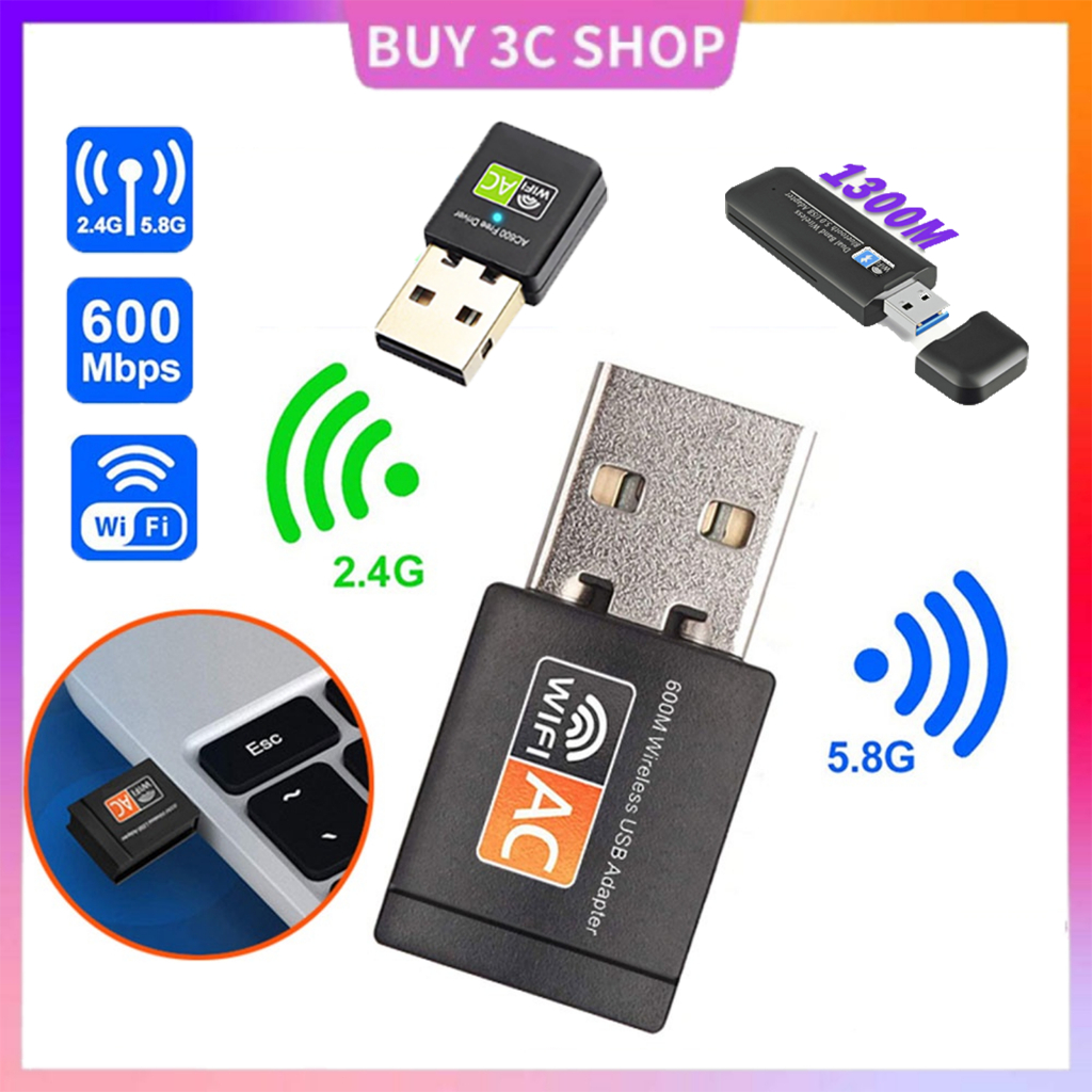 150/600Mbps Wireless Wifi Adapter 2.4GHz 5GHz Wireless Wi-Fi Receiver ...