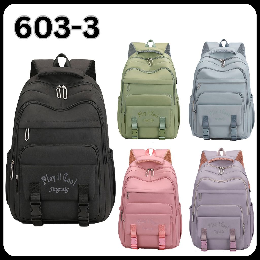 603-3 #Korea Backpack High Quality ( Beg Sekolah / School Bag / Beg ...