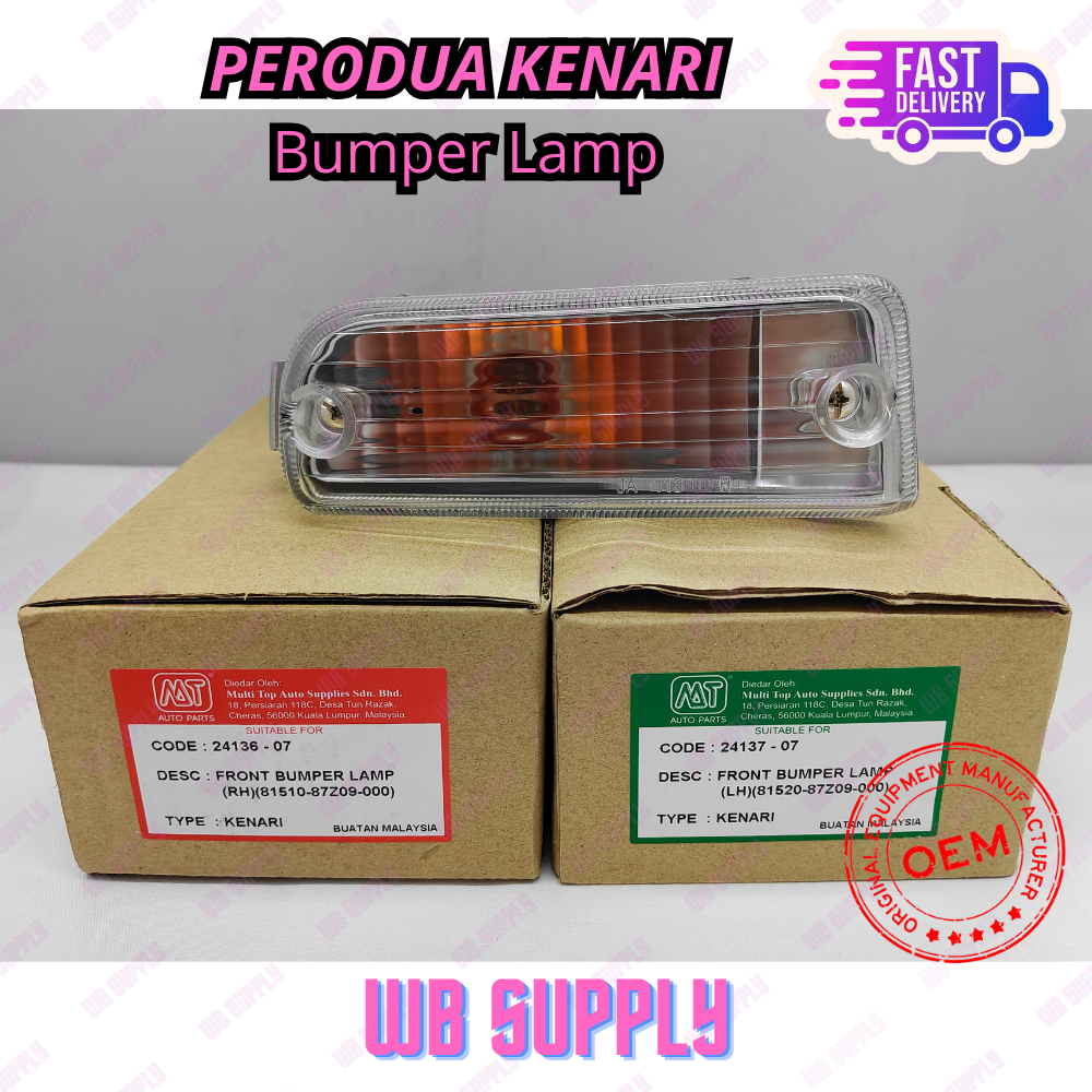 READY STOCK!! 🇲🇾 【PERODUA】 KENARI Front Bumper Lamp With Bulb LAMPU ...