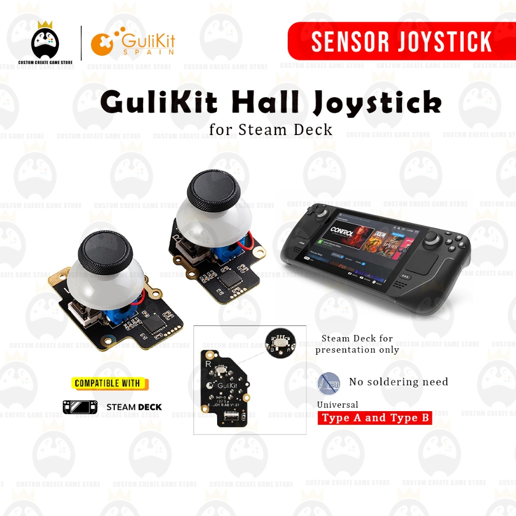 Gulikit Steam Deck No Drift Electromagnetic Joystick Module for Steam Deck Type A and Type B ...