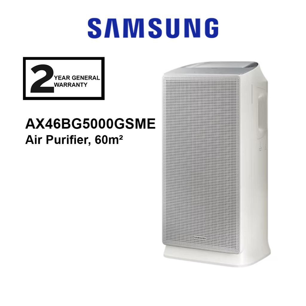 Samsung Smart Air Purifier 60m² AX46BG5000GSME HEPA Purification 3-Way ...