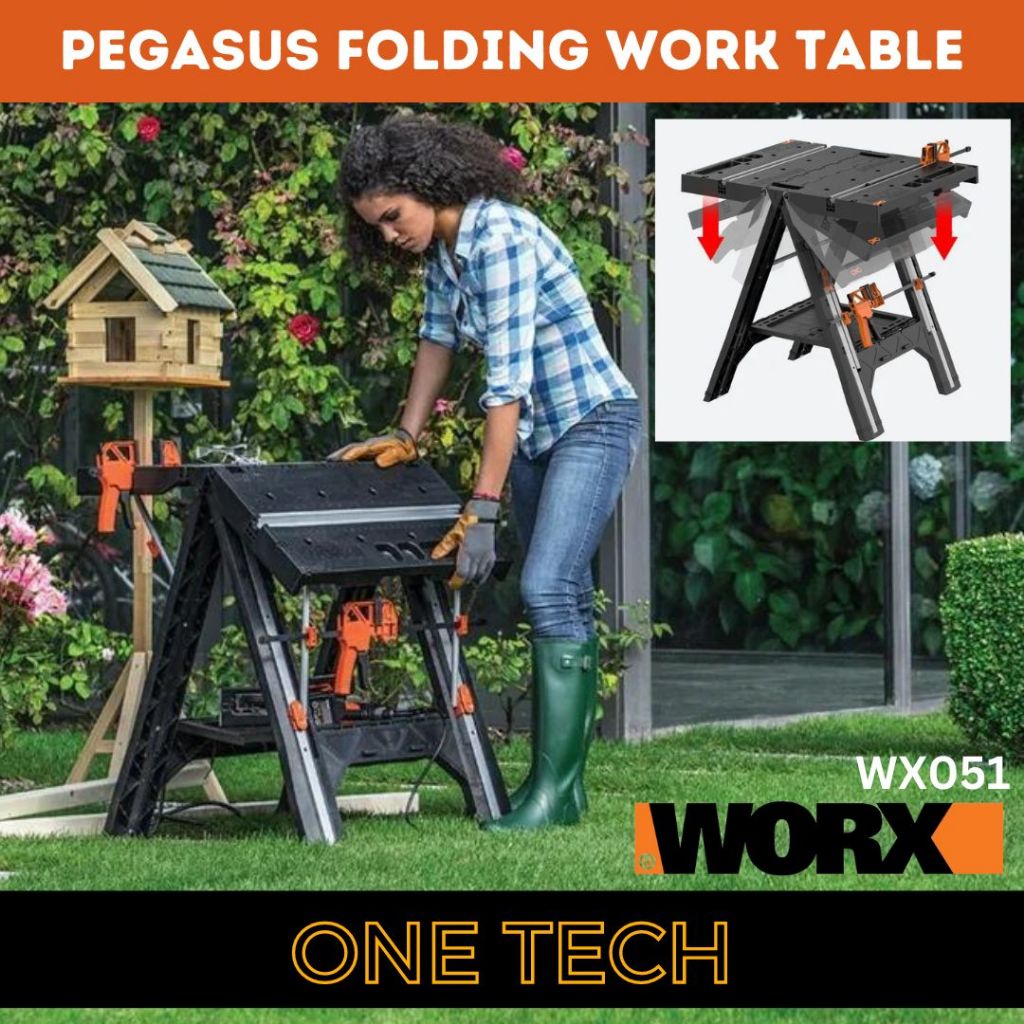 Worx WX051 Pegasus Folding Work Table & Sawhorse Work station portable ...