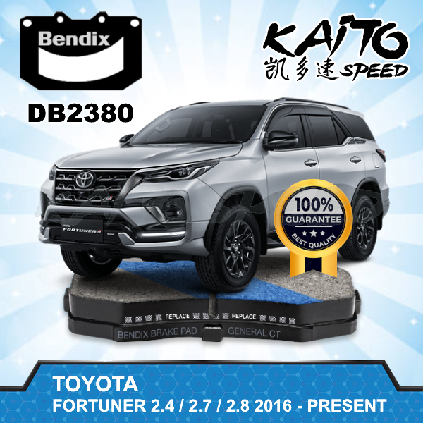 Bendix Front Brake Pad DB2380 Toyota Fortuner 2.4 / 2.7 / 2.8 2016 2017 2018 2019 2020 2021 2022 ...