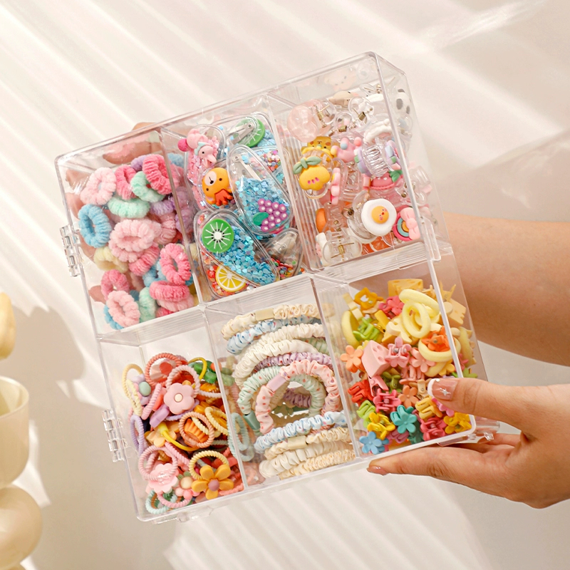 Hair Clip Organizer Box Hair Pin Storage Box Transparent Divider ...