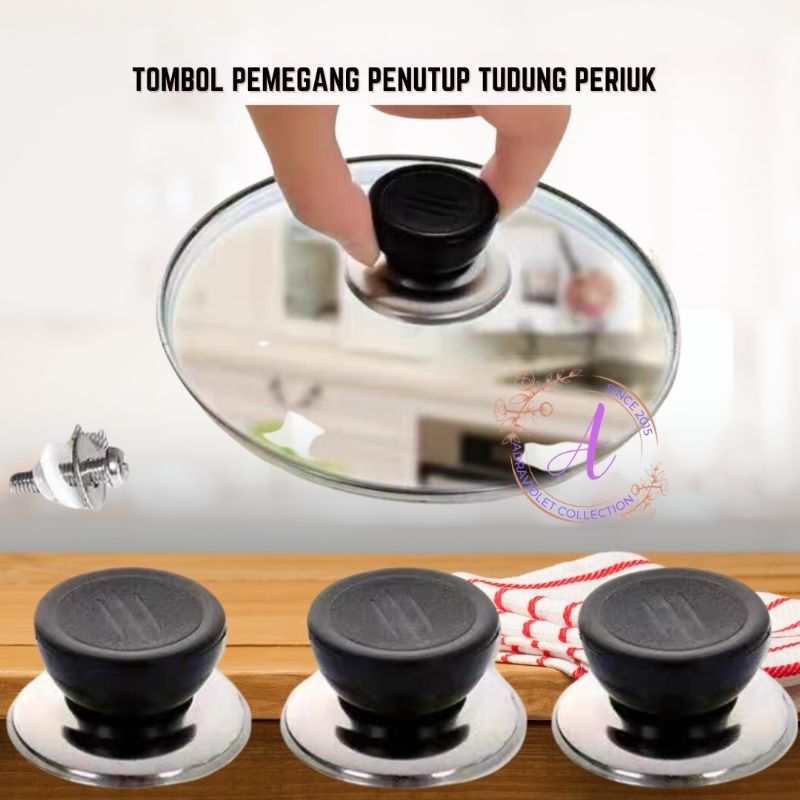 Tangkal Tombol Pemegang Penutup Periuk Kaca Kitchen Cookware Cover Hold ...