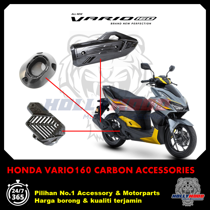 HONDA VARIO160 CARBON ACCESSORIES MUFFLER EXHAUST PROTECTOR RADIATOR COVER IMPORT VIETNAM VARIO ...