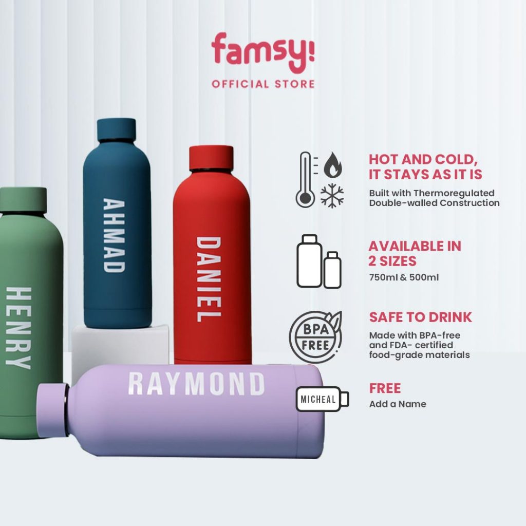 FAMSY Mizu Classic Bottle Collection Personalized Free Addname Top ...