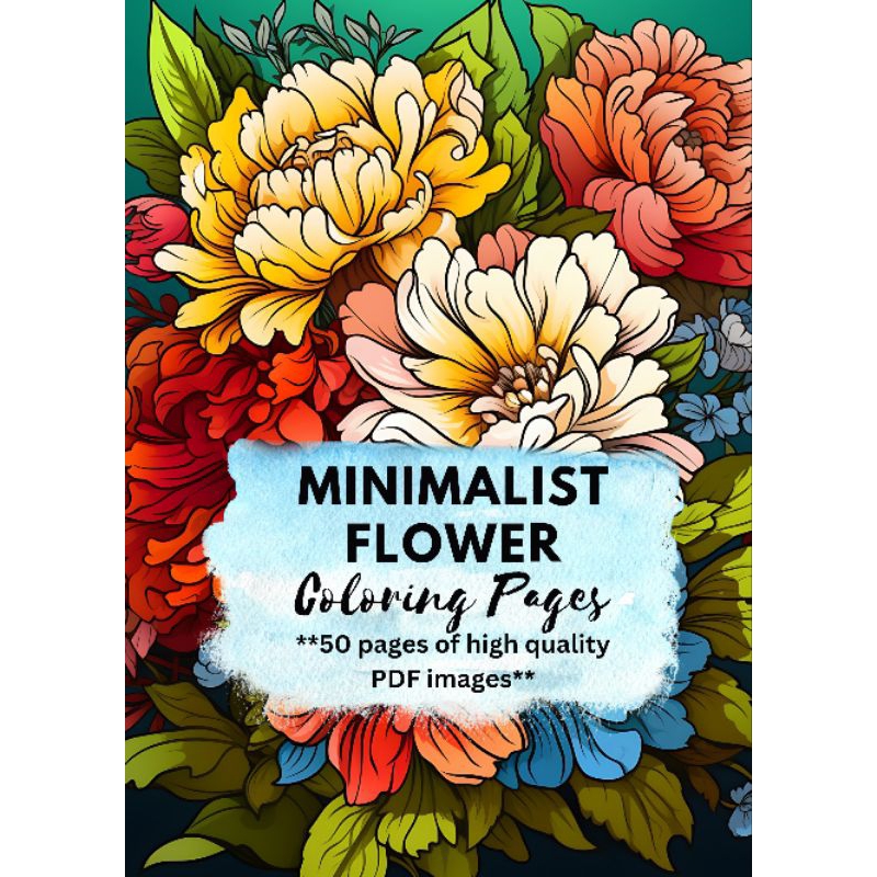 Flower Minimalist Coloring Pages for kids and adults - High Quality ...