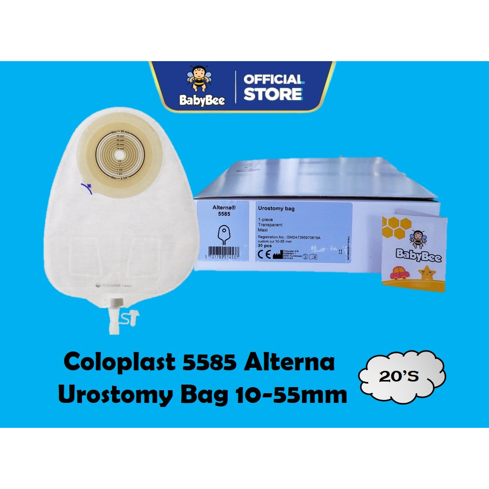 Coloplast 5585 Alterna Urostomy Bag 10-55mm 20s (Maxi, Transparent ...
