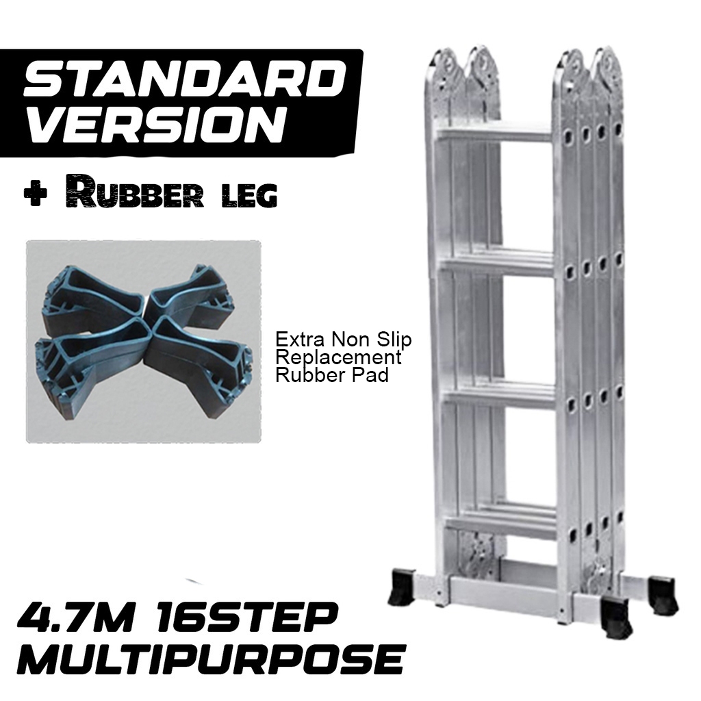 16 STEP MULTIPURPOSE ALUMINIUM LADDER 4.7M Tangga Lipat Aluminium ...