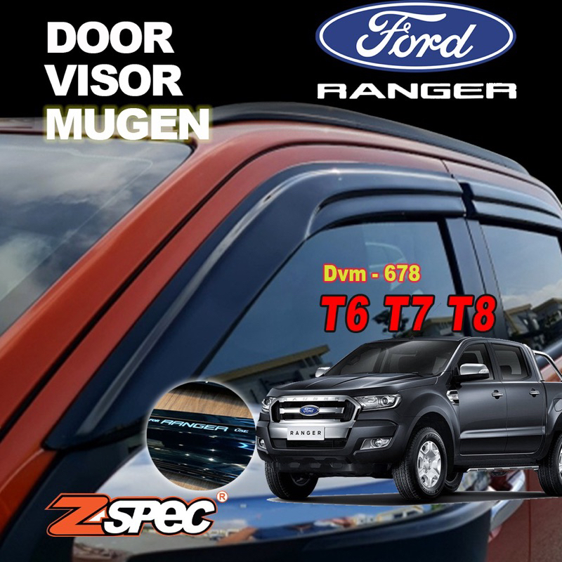 ford ranger T6 T7 T8 Door Visor Mugen Style Air Press Deflector Vent ...