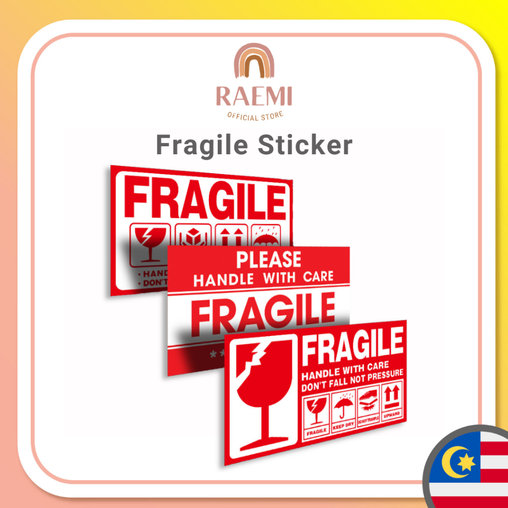 RAEMI Fragile Sticker Sticker Label Fragile Tape Courier Bag Parcel Bag ...