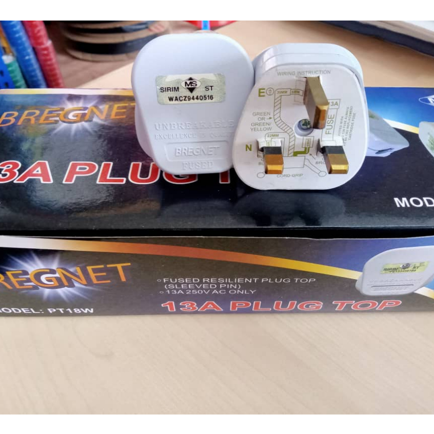 13A 3 PIN PLUG TOP/KEPALA PLUG ELEKTRIK (APPROVED WITH SIRIM) | Shopee ...