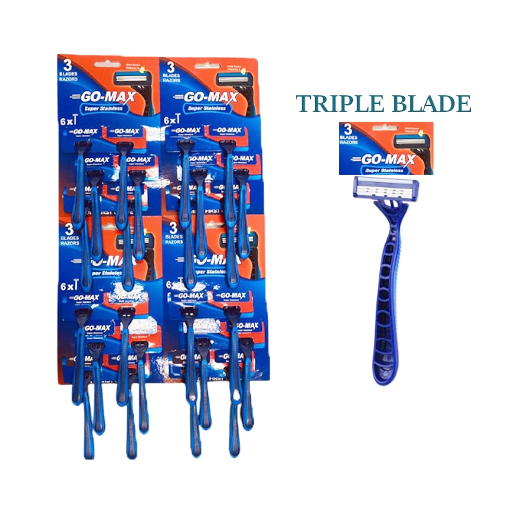 GO MAX Stainless Triple Blade Disposable Razor ( 1pc ) | Shopee Malaysia