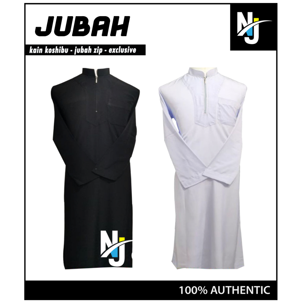 JUBAH ZIP LELAKI (KAIN KOSHIBU)/JUBAH SEKOLAH/JUBAH PUTIH/JUBAH HITAM ...