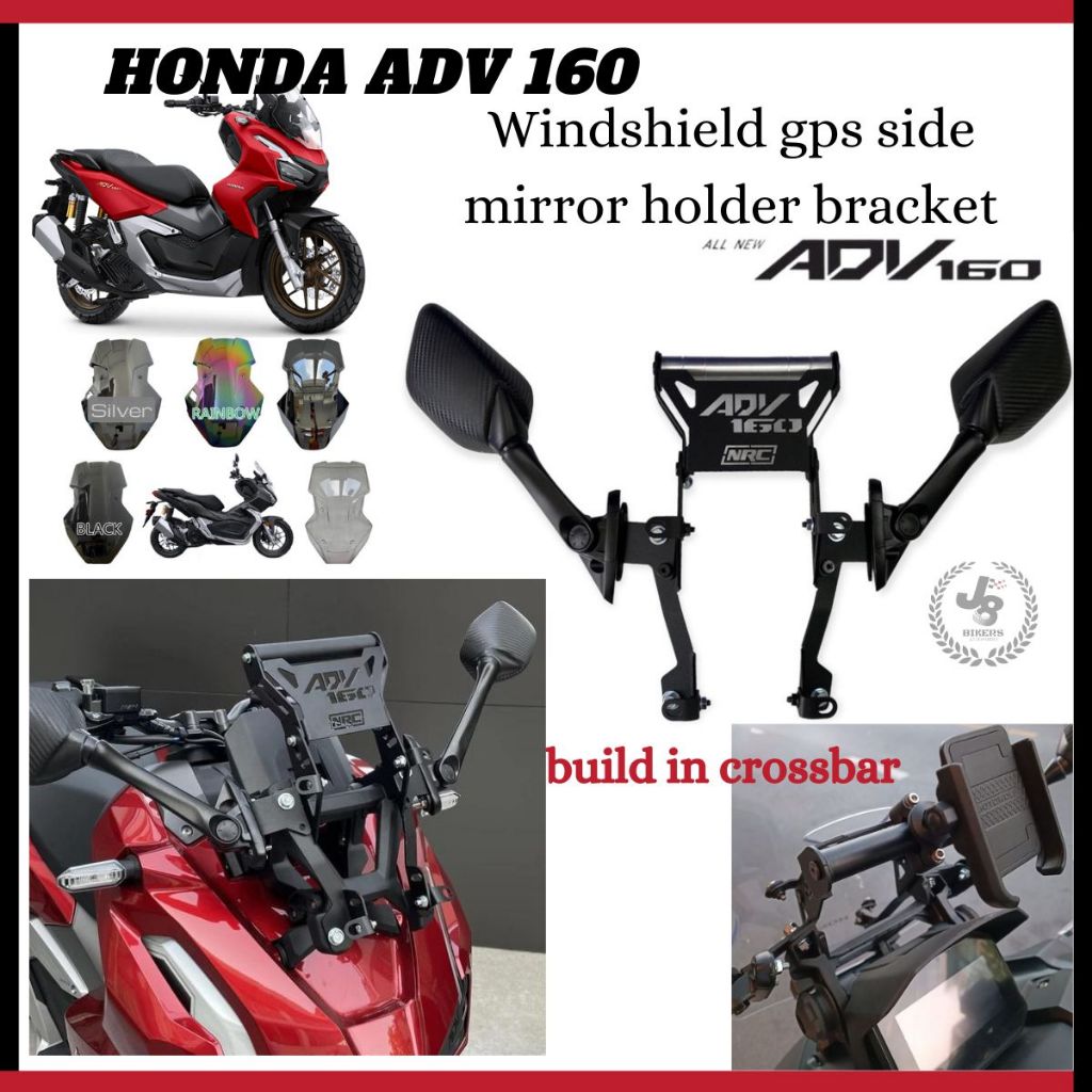 Honda ADV 160 Windshield Bracket gps bracket build in cross bar adv ...