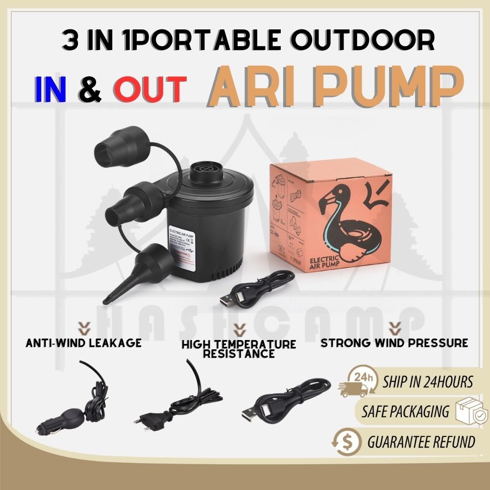 2-in-1 Electric HT-196 Air Pump Inflate & Deflate with Ease Air Pump For Inflation bed Pool And ...