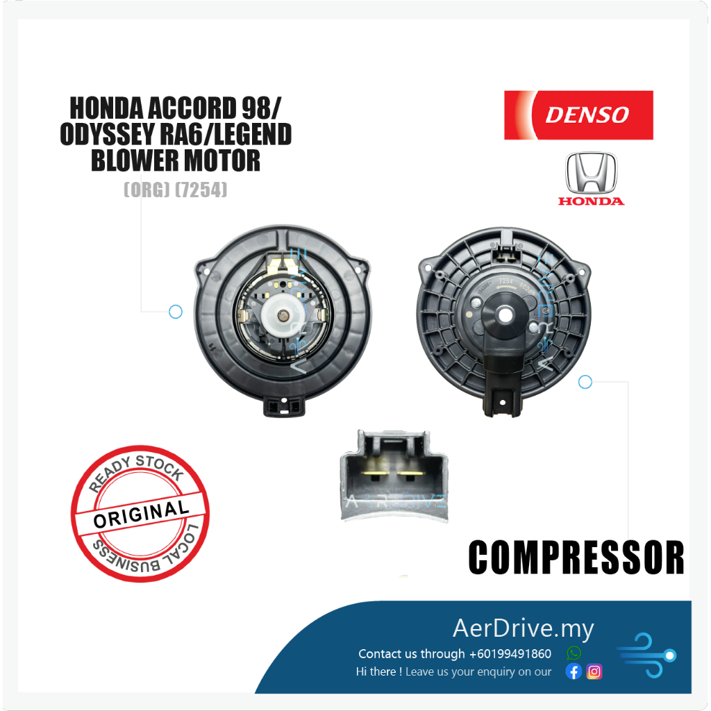 DENSO ORIGINAL HONDA ACCORD 98/ ODYSSEY RA6/ LEGEND Blower Motor 7250 ...