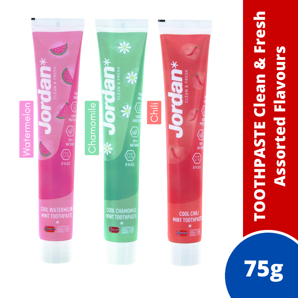 Jordan Clean & Fresh Adult Toothpaste 75g - Assorted Flavours | Shopee ...