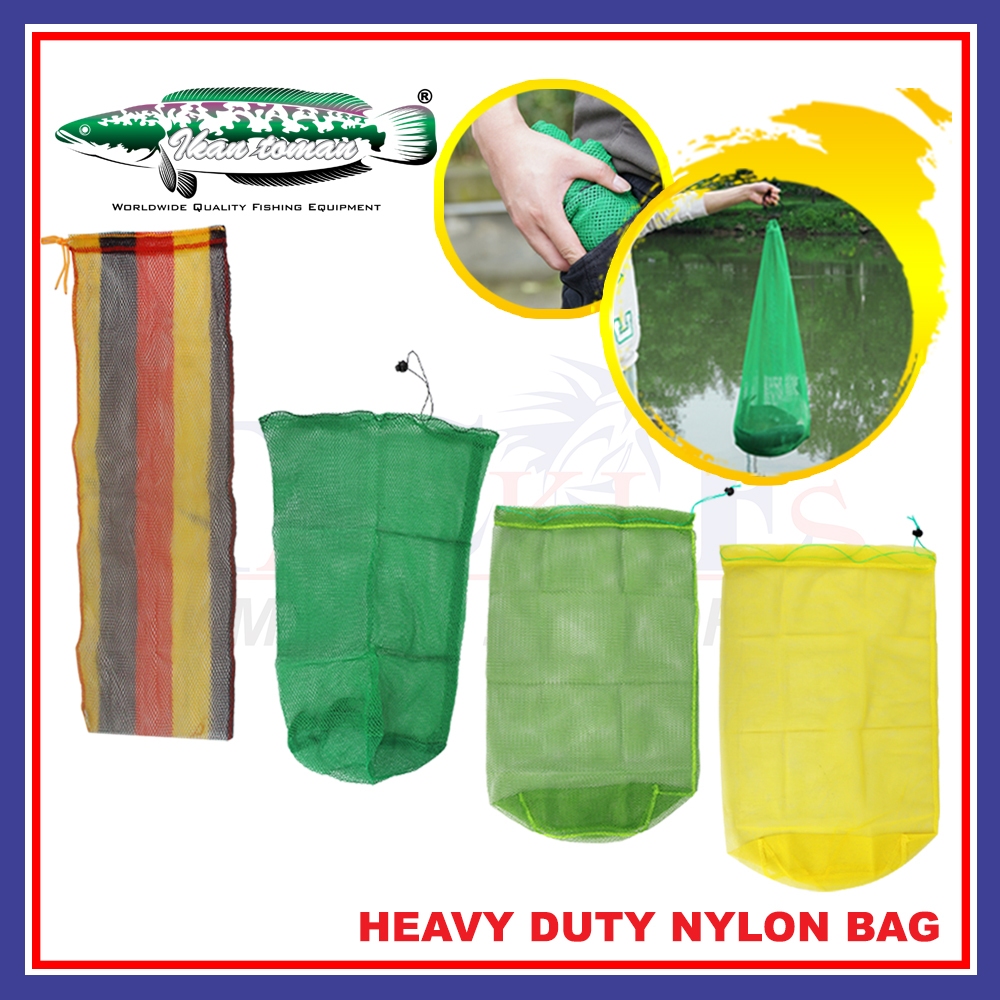 52-90 cm Fishing Bag Ikan Toman Heavy Duty Nylon Bag Jaring Simpan Ikan ...