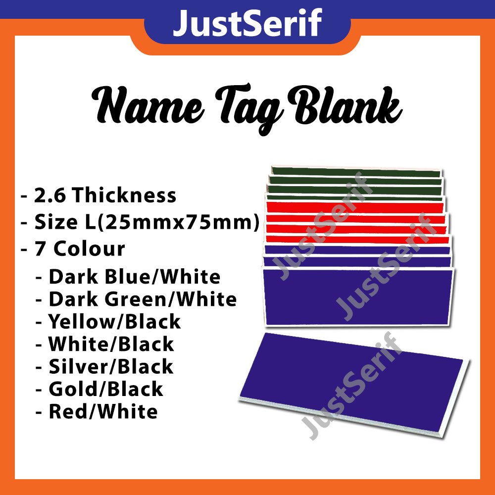 Papan Nametag Color Kosong, Name Tag Blanks, Name Tag Base for Laser ...