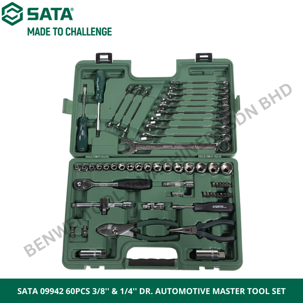 (D5) SATA 09942 60PCS 3/8'' & 1/4'' DR. AUTOMOTIVE MASTER TOOL SET ...