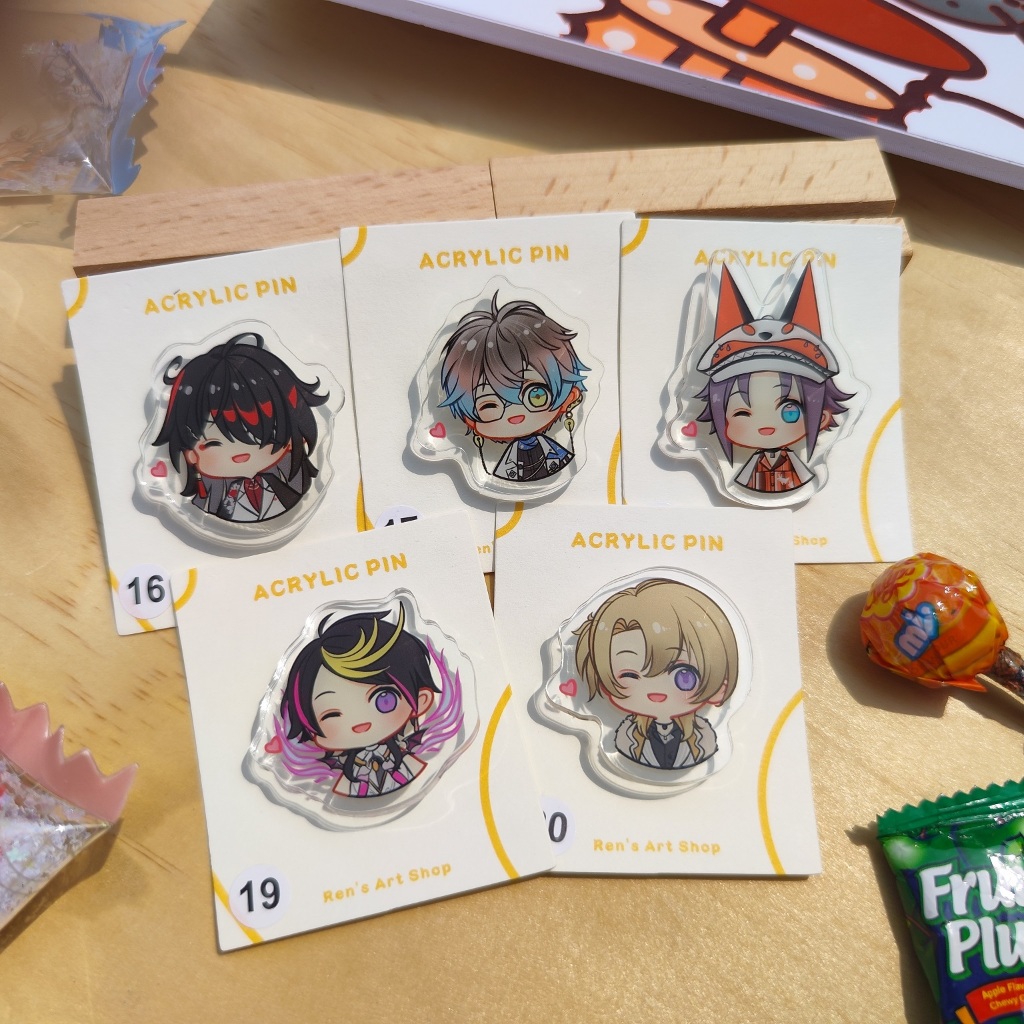 REN'S ART SHOP - Nijisanji Acrylic Badge ( Vox Akuma I Shu Yamino I ...