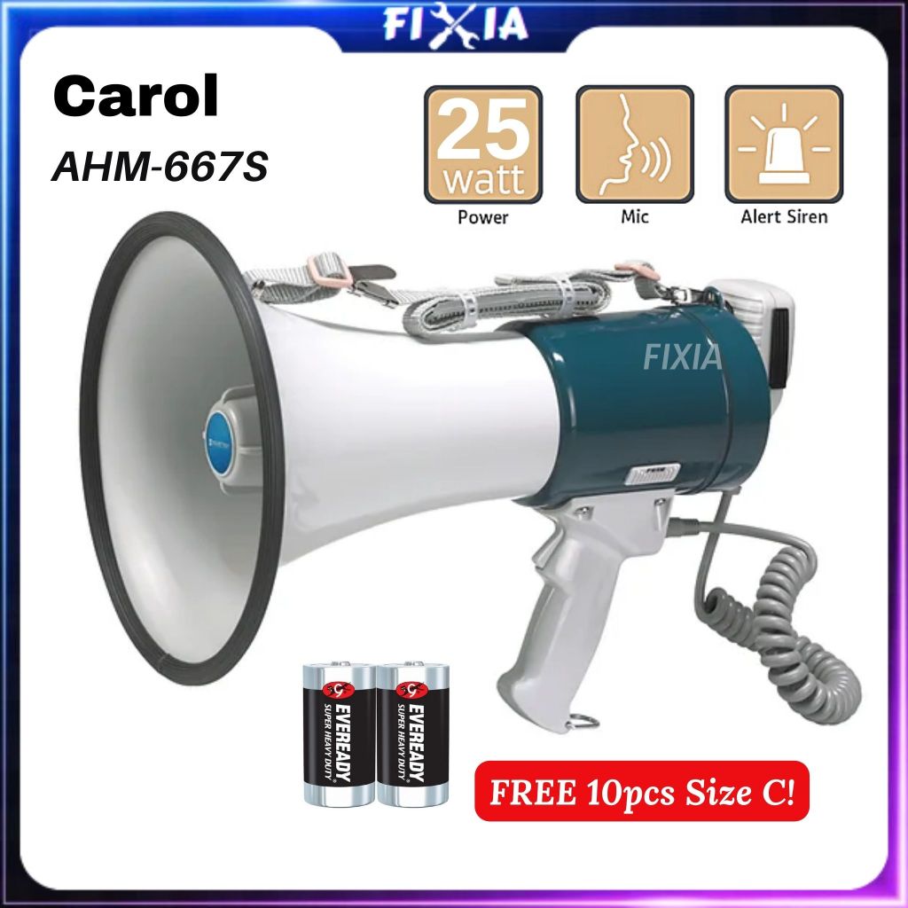 Original Carol Taiwan 25w Ahm 667s Mic Siren Whistle Fog Horn Power Megaphone Loud Hailer