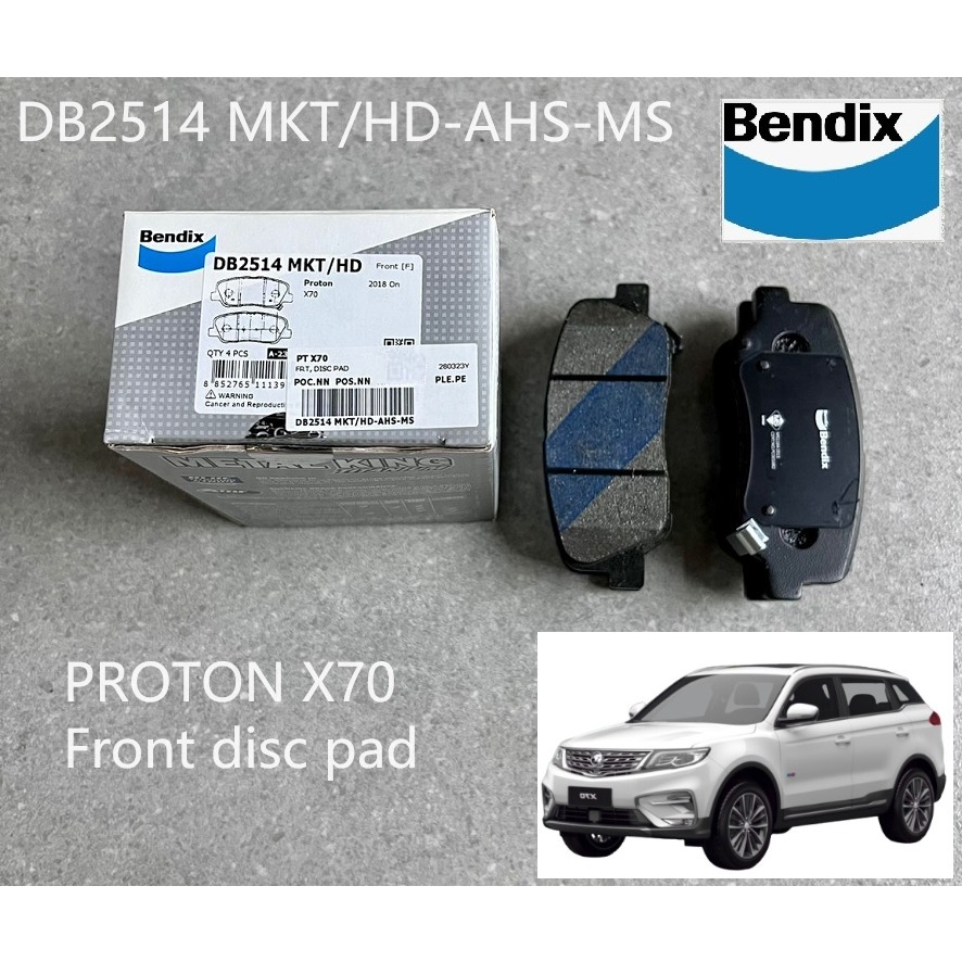 Original Bendix DB2514 Proton X70 Front Brake Pad Metal King (depan ...