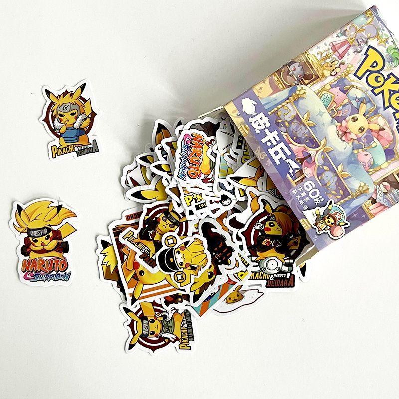 63pcs Pokemon Pikachu Sticker Set Cartoon Cute PVC Waterproof Party ...