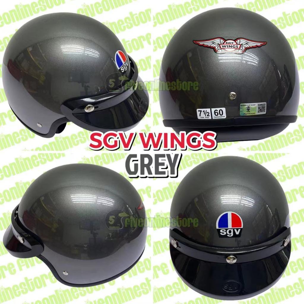 New SGV Wing Helmet 3 Button Topi Keledar SGV Helmet Steng Separuh L ...