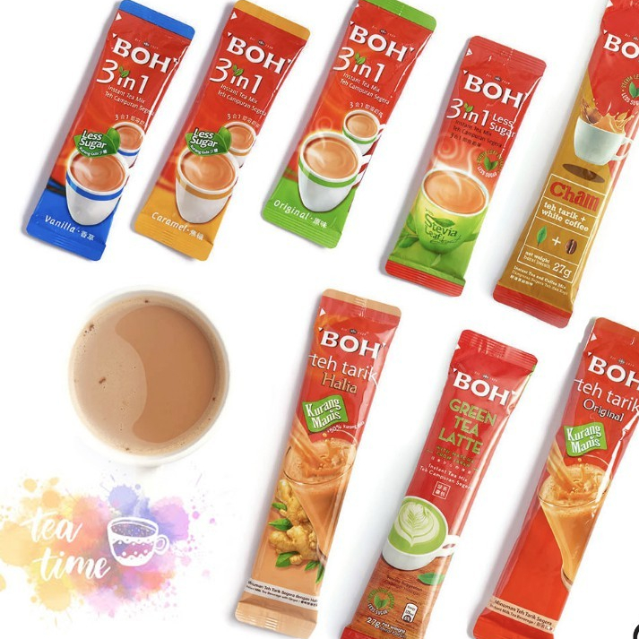 Boh Green Tea Latte/ Cham/ halia/ oat/ original X 1 pack 27G | Shopee ...