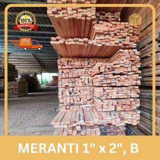 1" x 2" [8FT, Grade B] Kayu Meranti / Kayu Merah / Construction / Kayu ...