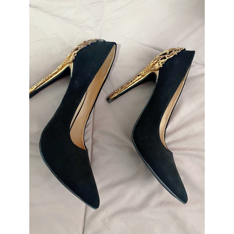 Original JustFab Black Suede Pump Heels | Shopee Malaysia