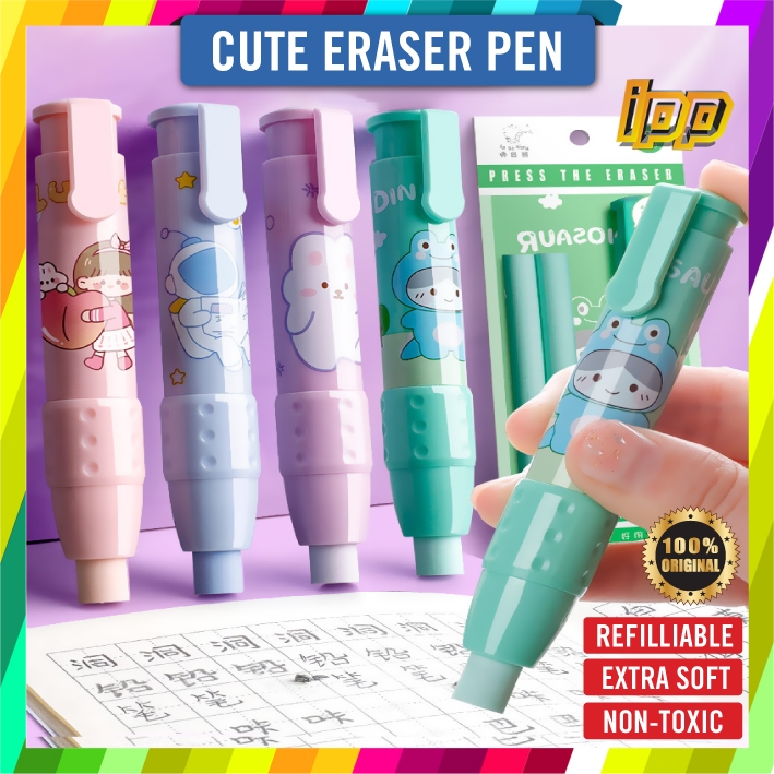 Cute Pen Eraser / Stretchable Pen Type Eraser Refillable | Shopee Malaysia