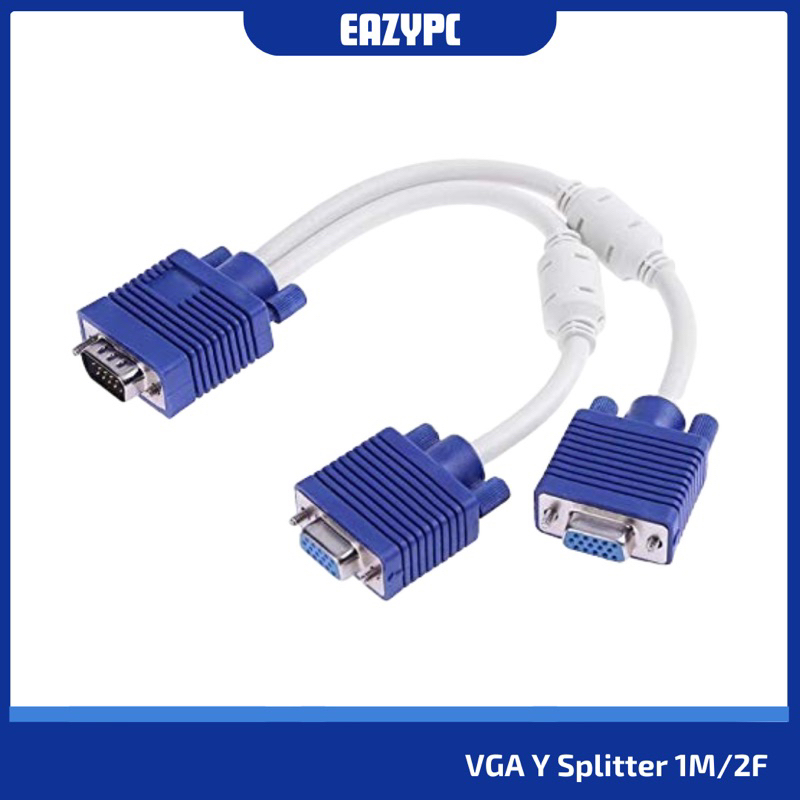 VGA HD 15 Pin Y Splitter Male to 2 Female Adapter Dual Monitor | Shopee ...