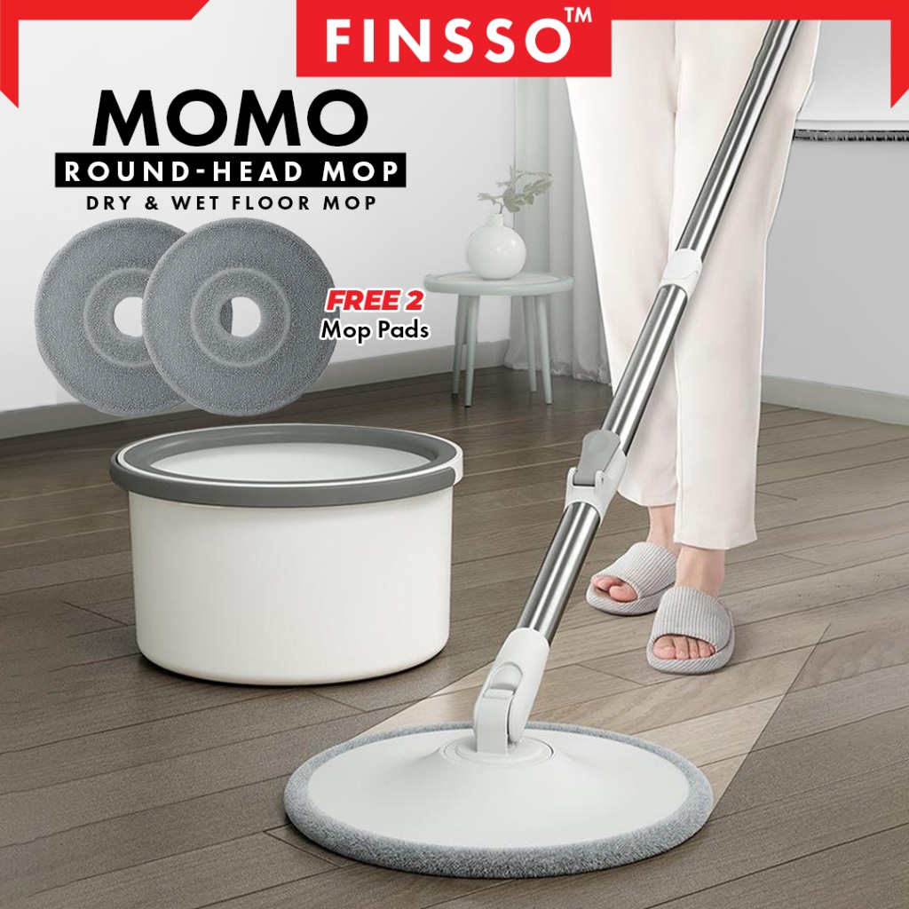 Finsso :Momo Spin Mop Flat Mop Round Head Floor Clean Water Separated ...
