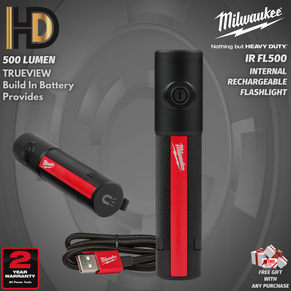 Milwaukee IRFL500 Internal Rechargeable Flashlight 500 Lumen ...