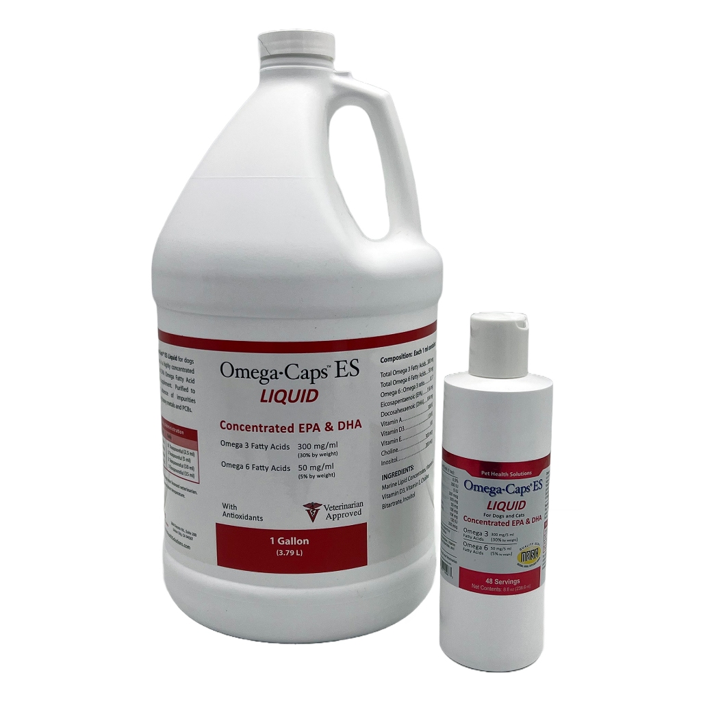PHS Omega-Caps ES Liquid Omega-3/6 for Dogs & Cats in 6:1 Golden Ratio ...