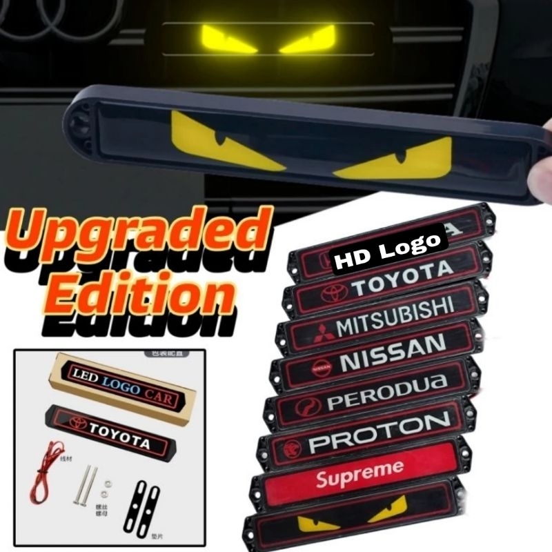 New 2023 Car Front Grille Lamp LED Light Emblem Logo eyes trd ralliart ...