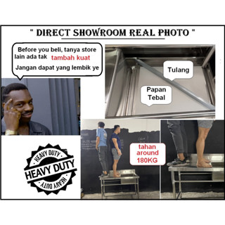 SINKI PANJANG LEBAR STAINLESS STEELBESI TEBAL 不锈钢水槽商用洗盘/BASIN BASUH ...