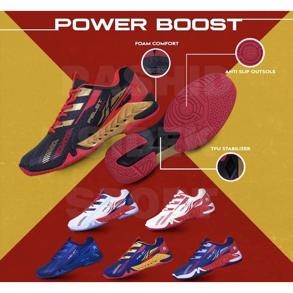 FELET POWER BOOST SHOES (Kasut Badminton) | Shopee Malaysia