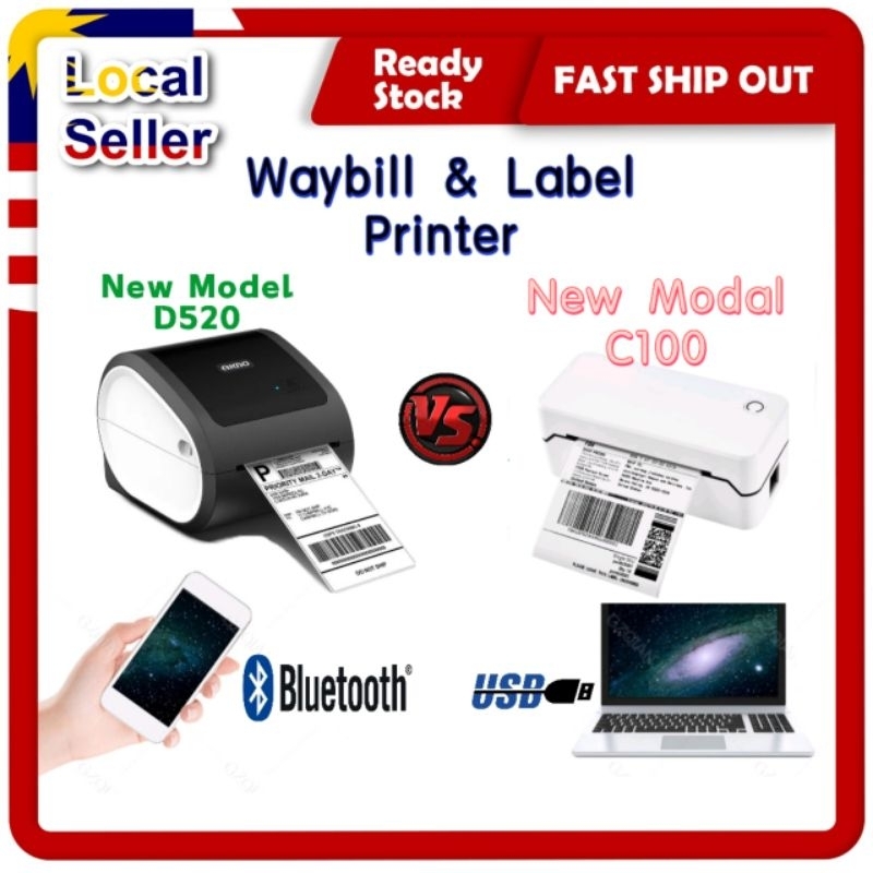 C100/D520 Waybill Printer * Thermal Printer A6 * USB+Bluetooth Android ...