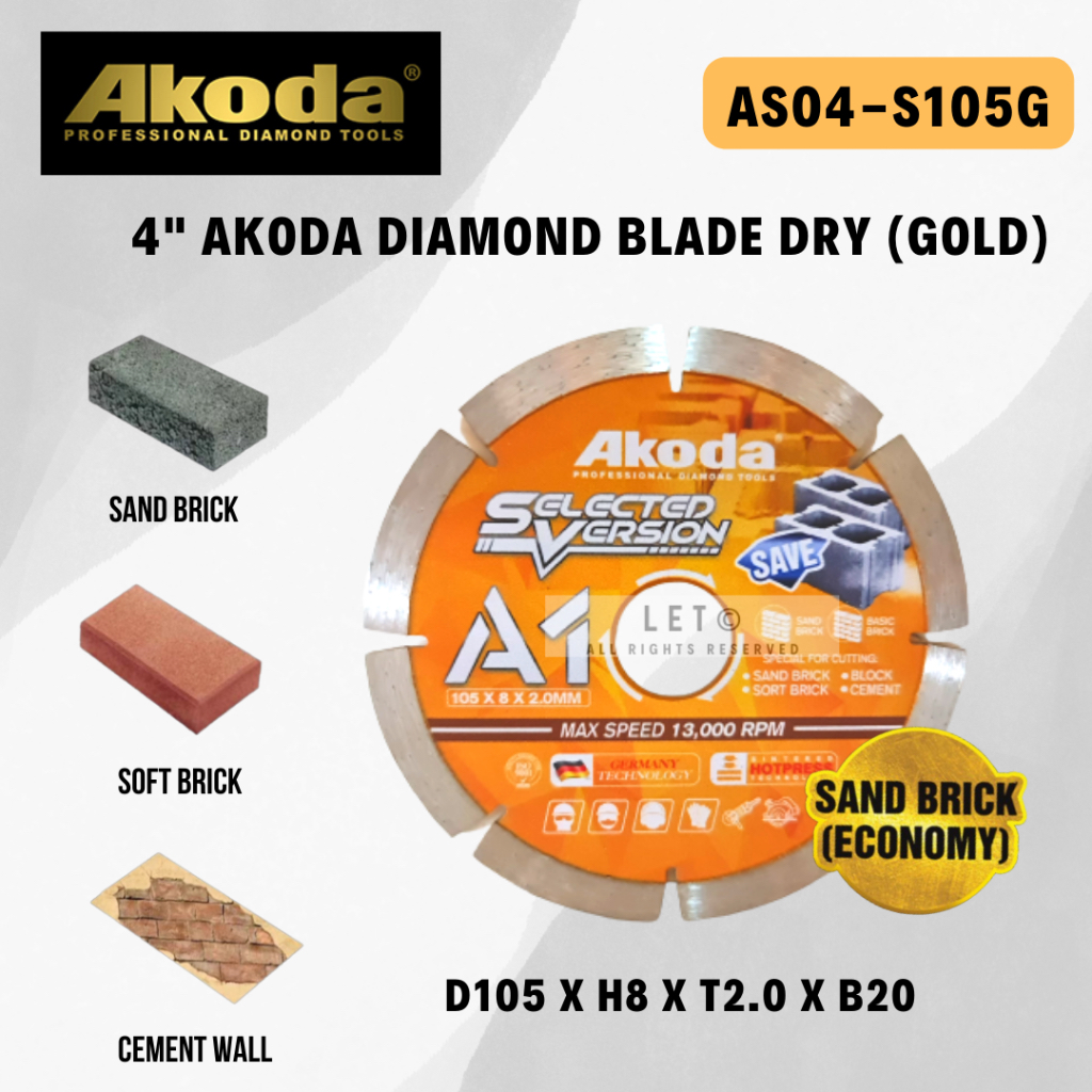 AKODA SELECTED VERSION DIAMOND CUTTING BLADE - 4" (NEW PACKAGING ...