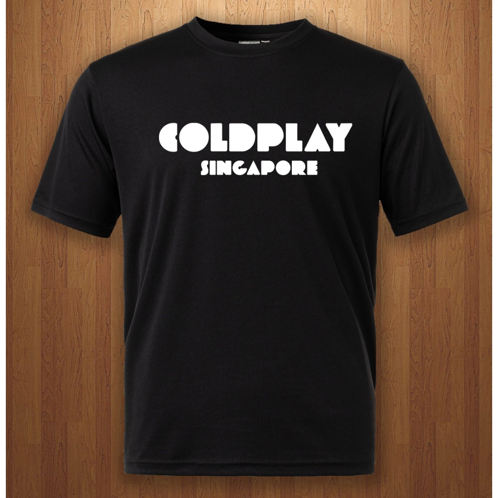 Coldplay Singapore Concert - 100% Cotton Print T-shirt (Black & White ...