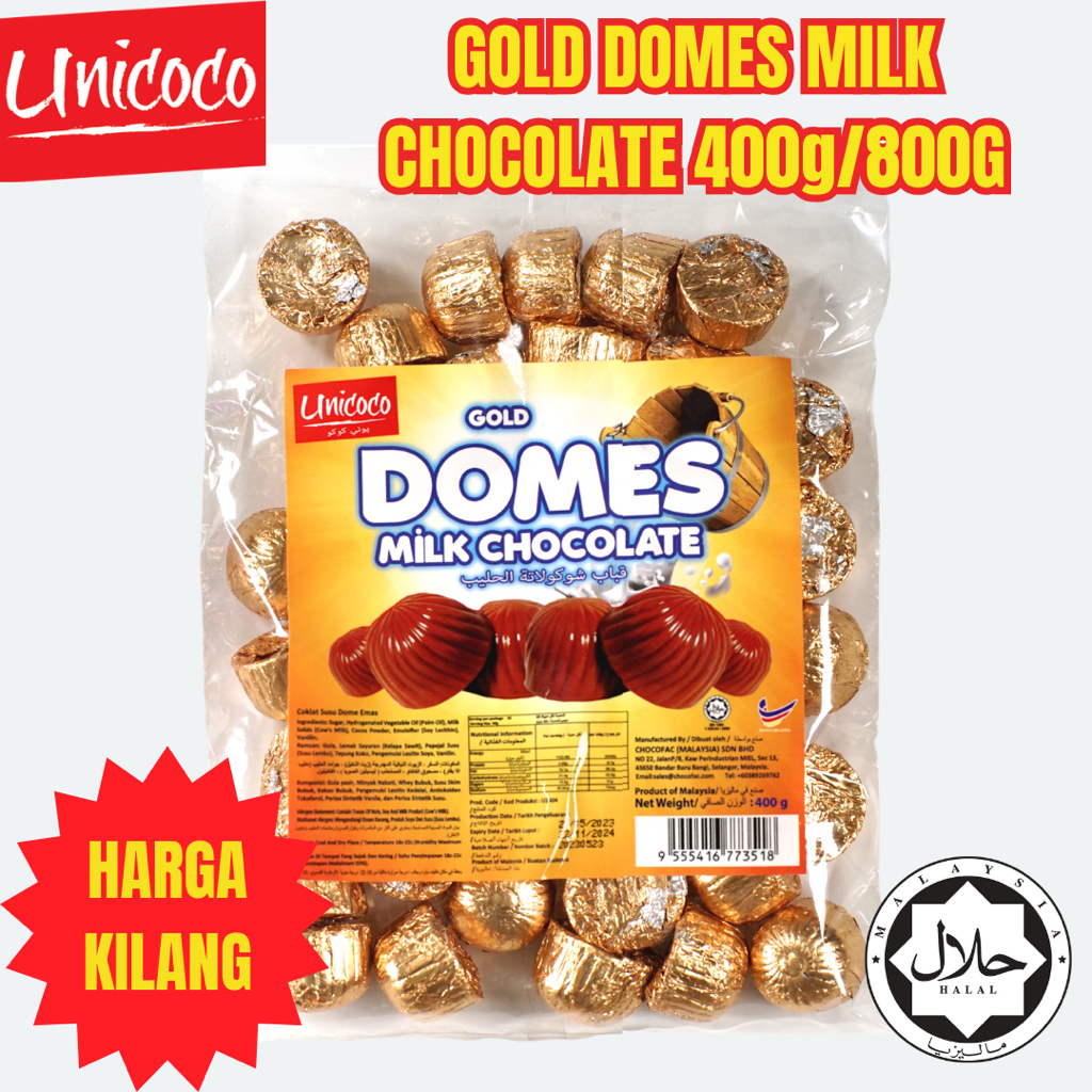 Unicoco Gold Domes Milk Chocolate 400g/800g | Shopee Malaysia