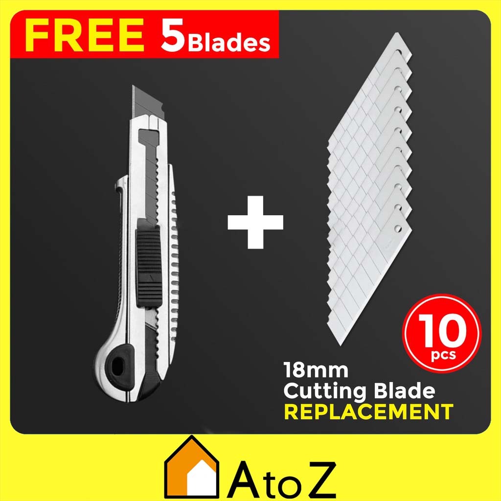 【HEAVY DUTY】 18mm Cutter Knife Paper Cut Blade / Pisau Pemotong / Pisau ...