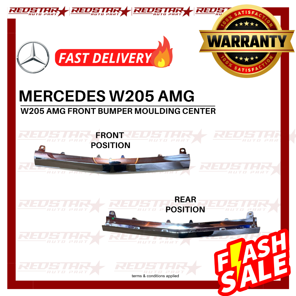 Mercedes W205 AMG Front Bumper Center Chrome NEW-OEM | Shopee Malaysia
